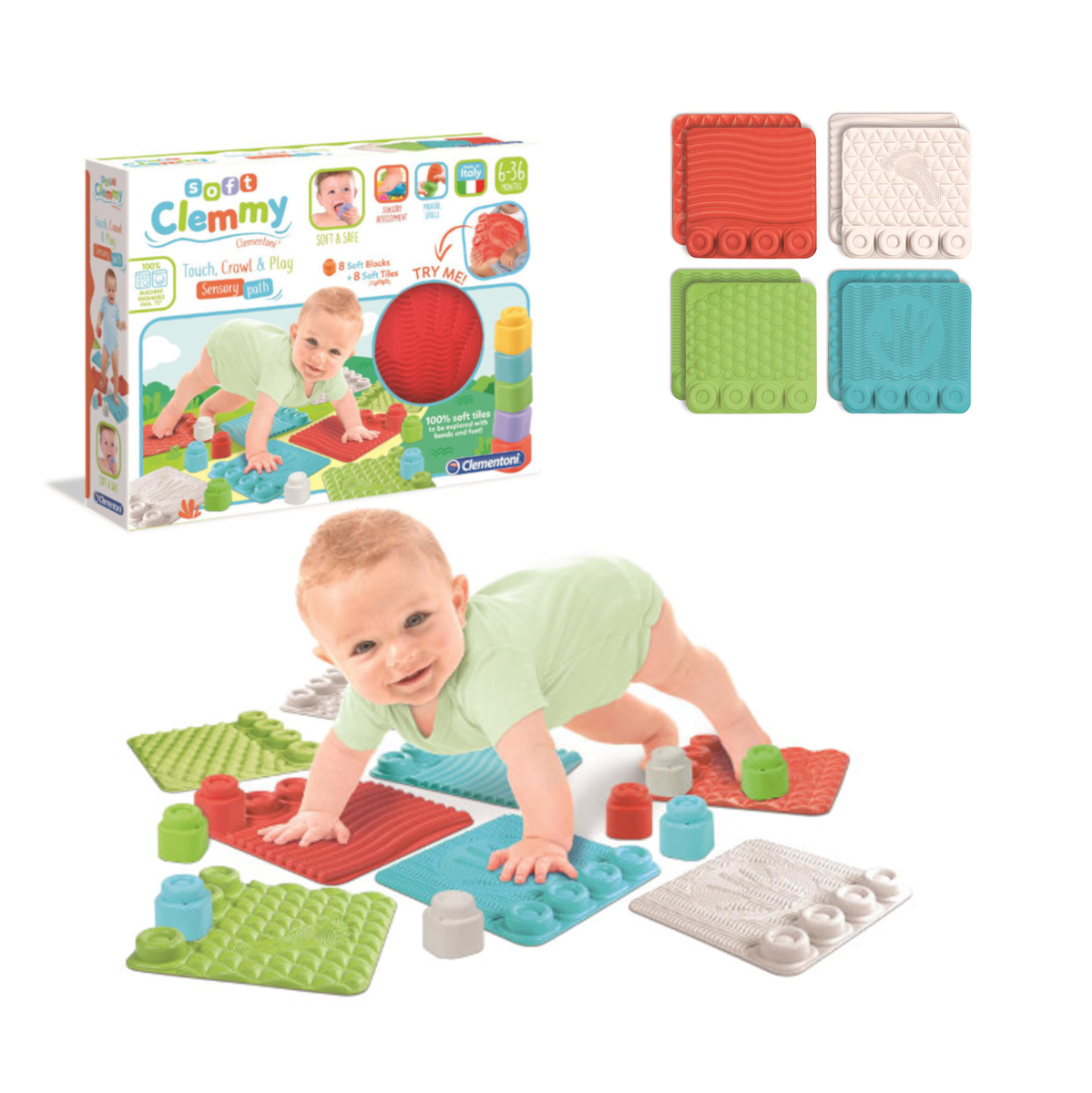 Clementoni Klocki Clemmy Ścieżka Mata sensoryczna 17352 - Sklep 3xk.pl