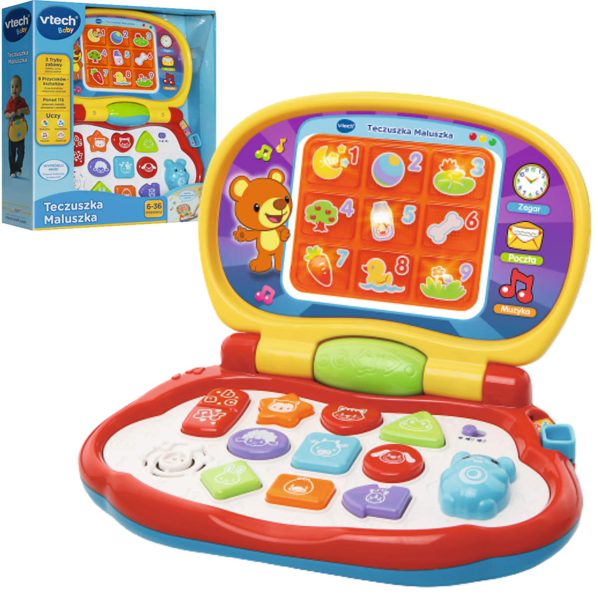 Teczuszka Maluszka Laptop Edukacyjny Po Polsku VTECH - Sklep 3xk.pl